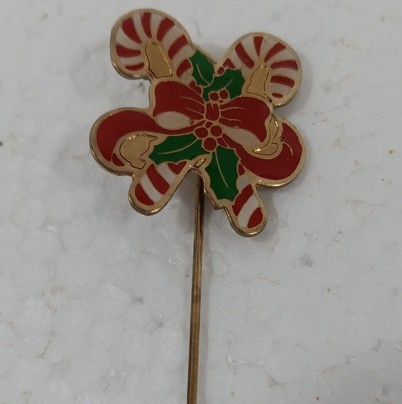 Jewelry | Vintage Christmas Candy Cane Enamel Stick Pin 198 Taiwan Gold ...